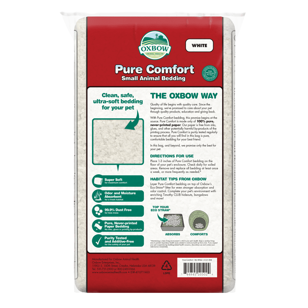 Pure Comfort White Bedding - Oxbow Animal Health