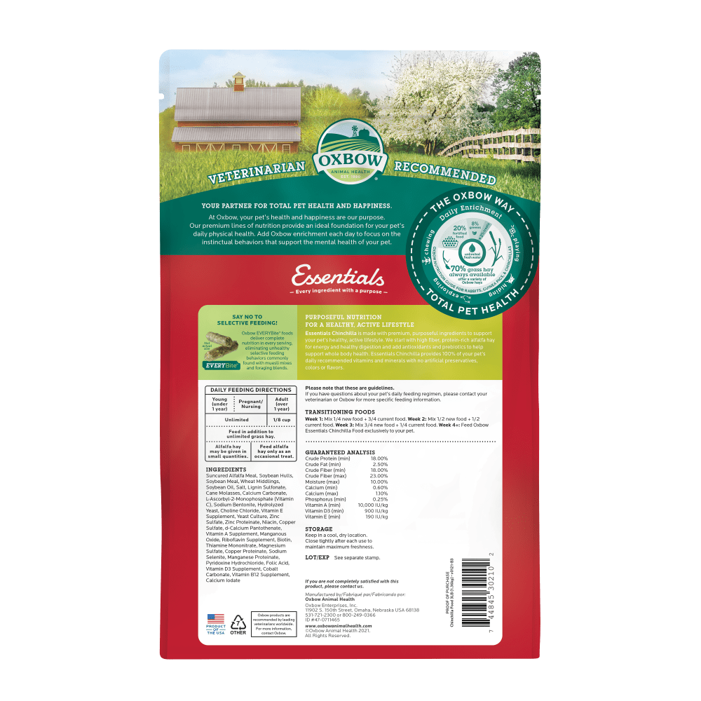Essentials Chinchilla Food - Oxbow Animal Health