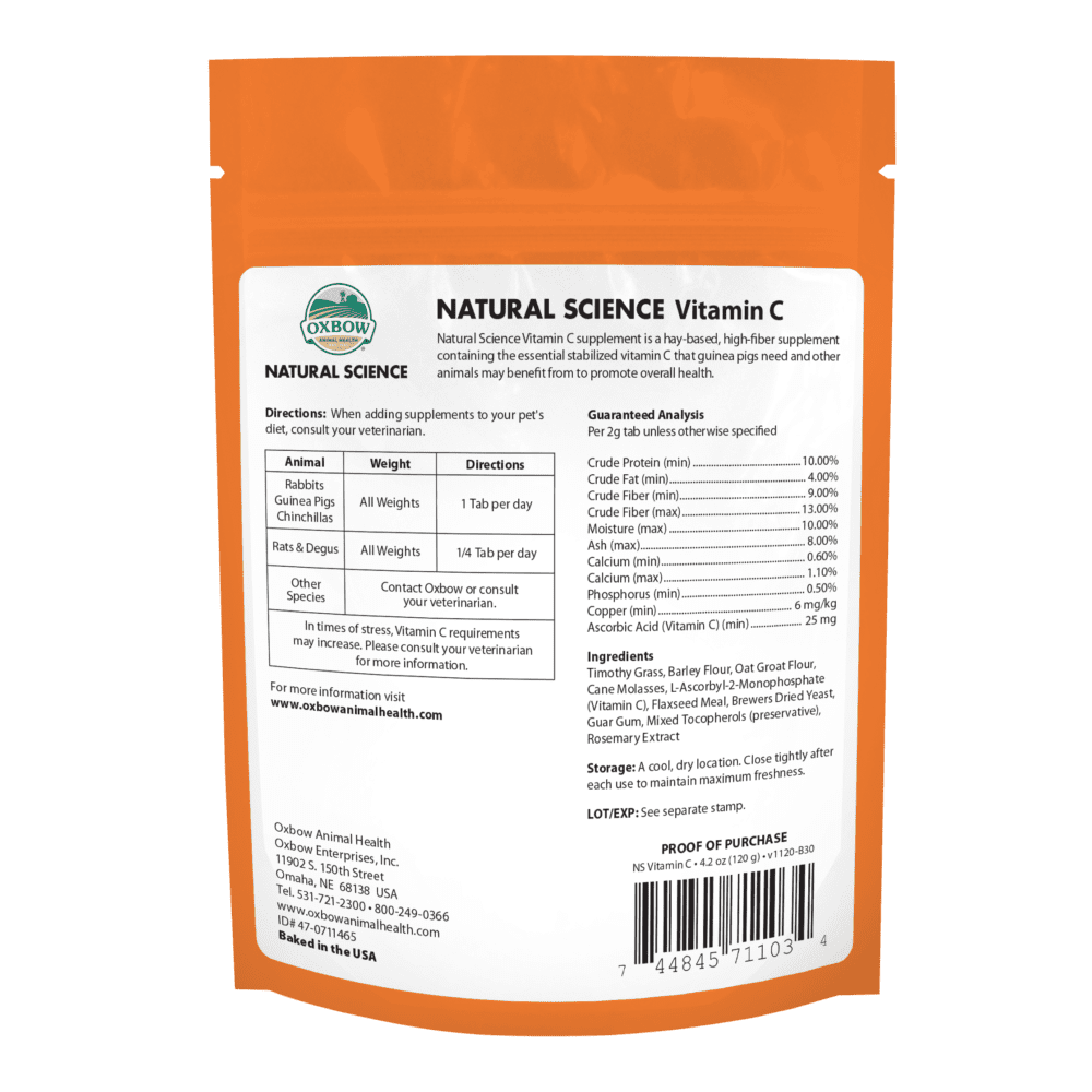 Natural Science Vitamin C Support - Oxbow Animal Health