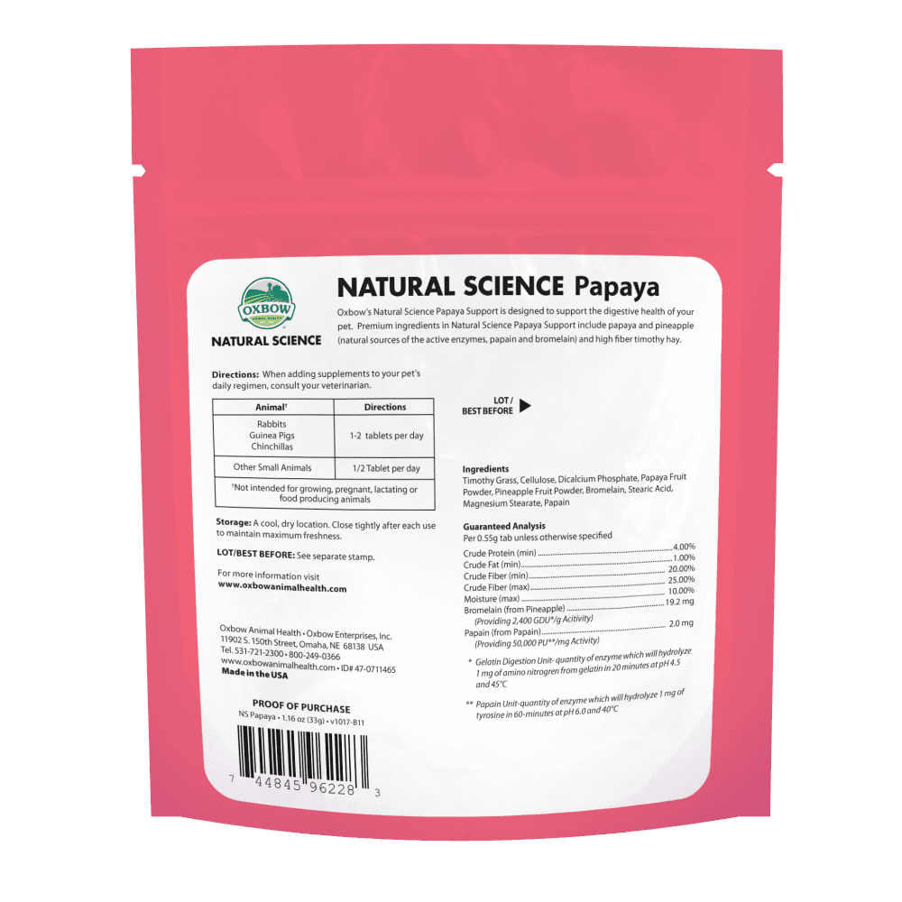 Oxbow Animal Health | Natural Science Papaya Support