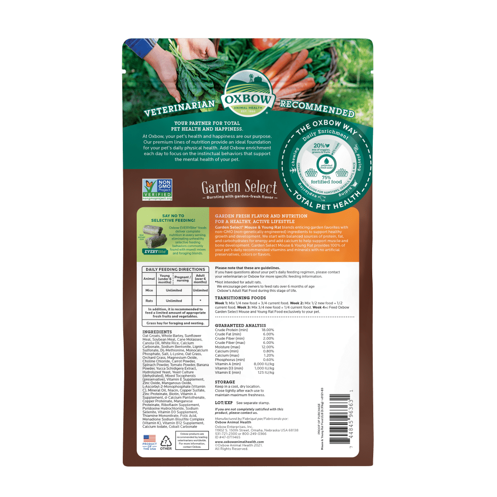 Garden Select Mouse & Young Rat Food - Oxbow Animal Health