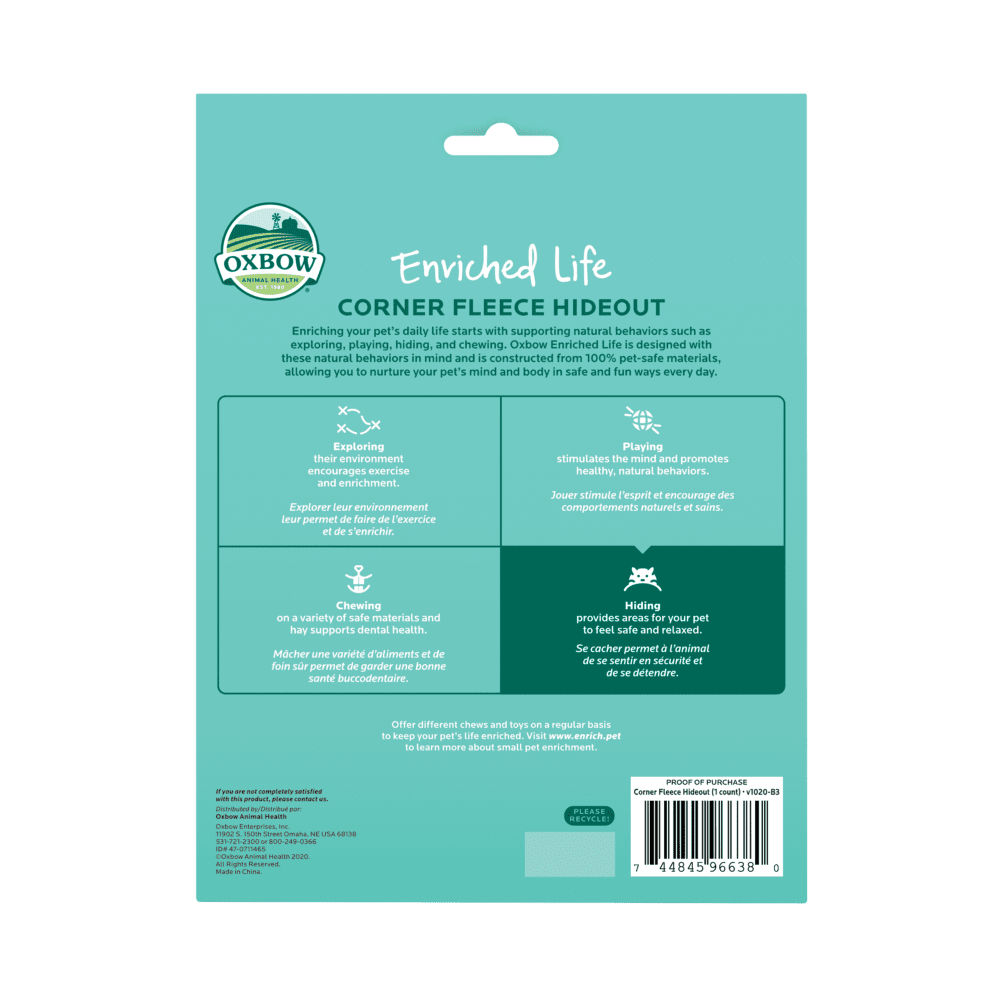 Enriched Life - Corner Fleece Hideout - Oxbow Animal Health