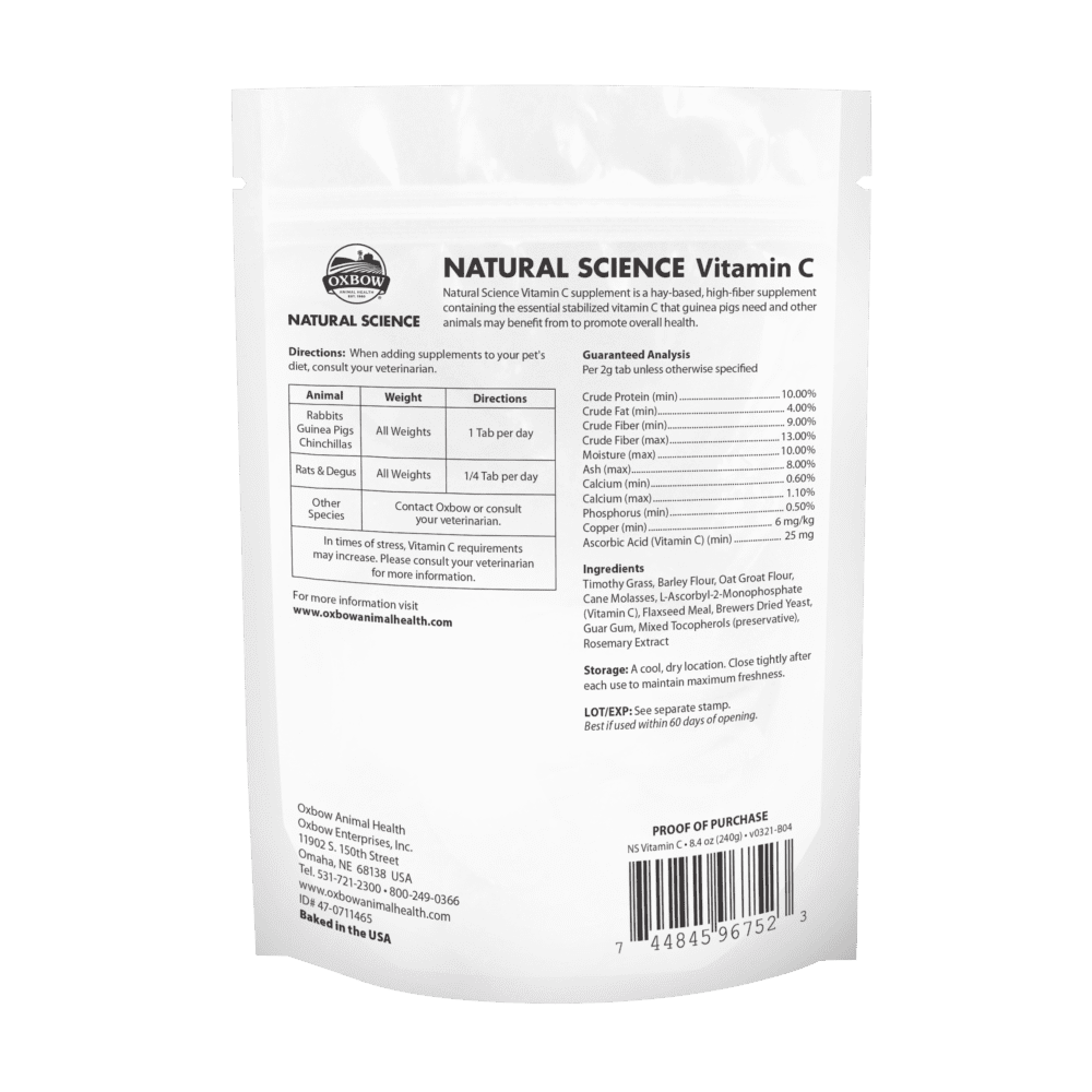 Natural Science Vitamin C Support - Oxbow Animal Health
