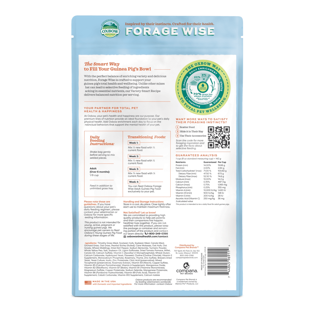 Forage Wise Adult Guinea Pig Food - Oxbow Animal Health